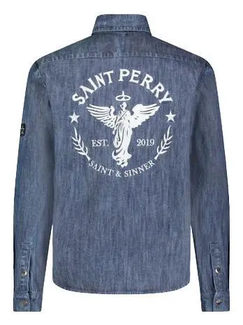 SAINT PERRY Maze Denim Shirt - Blue