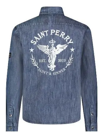 SAINT PERRY Maze Denim Shirt - Blue