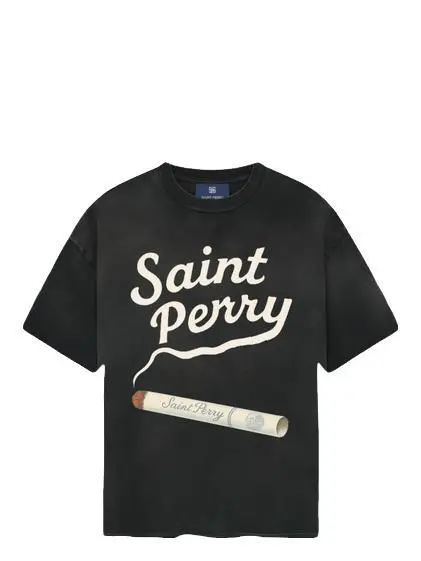 SAINT PERRY Oversized Crewneck T-shirt - Black