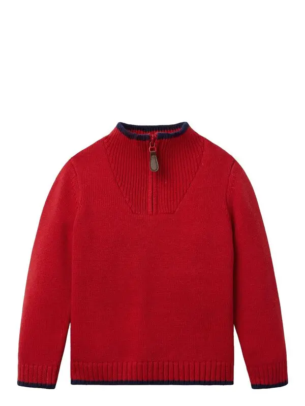 Janie And Jack Half-zip Pullover Sweater - Red