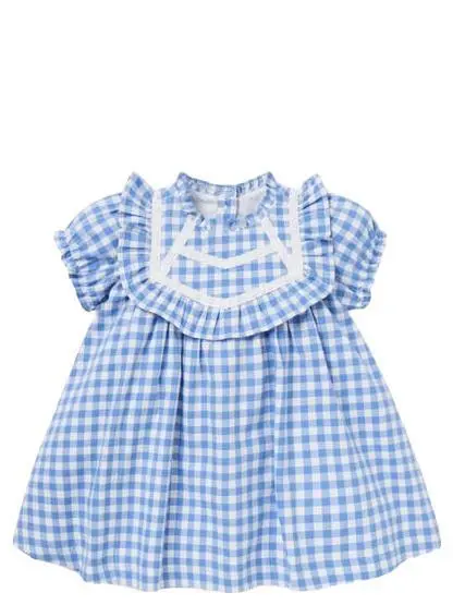 Janie And Jack Gingham Ruffle Dress - Blue