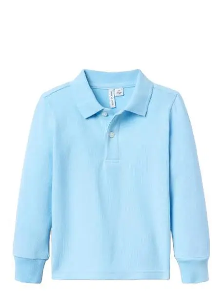 Janie And Jack The Long Sleeve Pique Polo - Blue