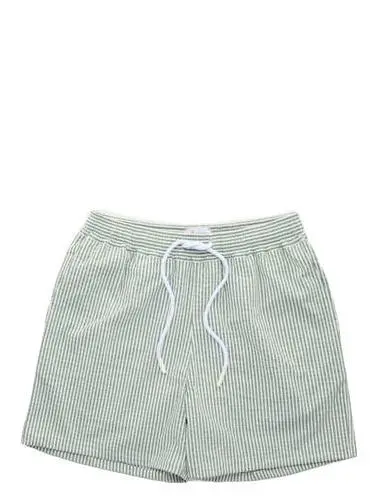 WOLF VS. GOAT (WVG) Swim Shorts With Seersucker - Dk Green