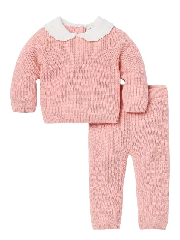Janie And Jack Baby Crochet Collar Set - Pink