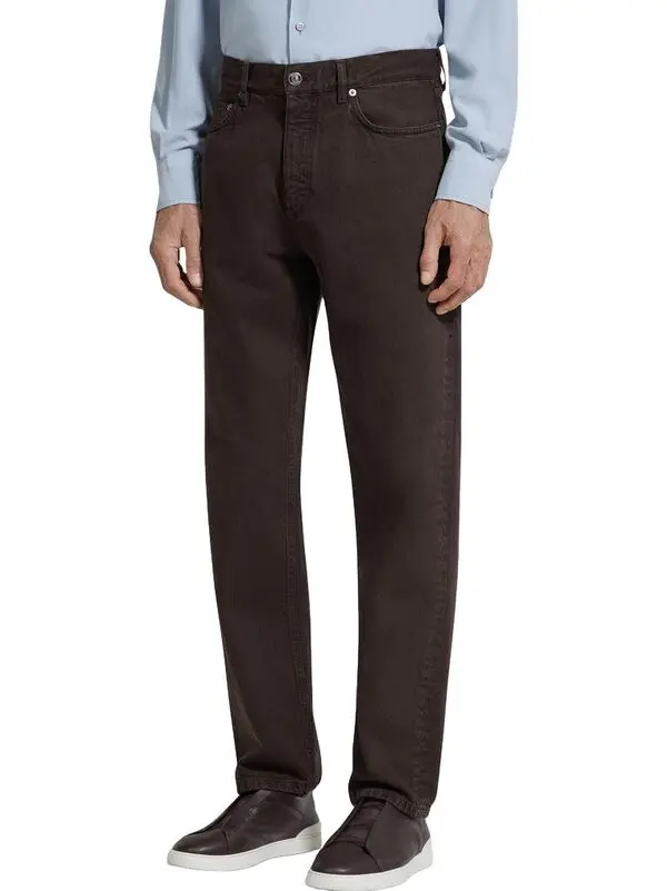 Zegna Roccia City Fit Jeans - Dark Brown