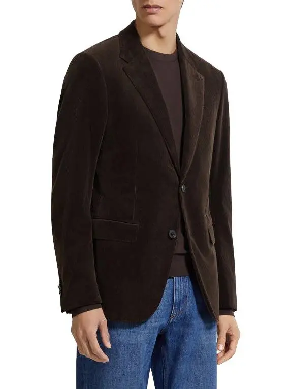 Zegna Cashco Stretch Cotton & Cashmere Corduroy Blazer - Dark Brown
