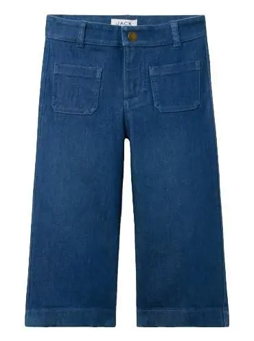 Janie And Jack Patch Pocket Wide Leg Jean - Blue