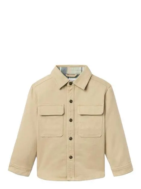 Janie And Jack Twill Shirt Jacket - Beige