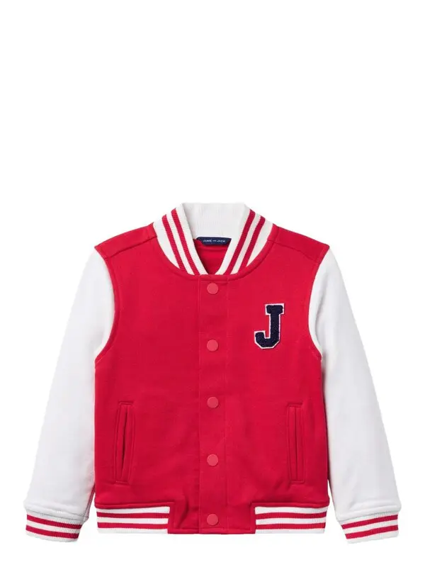 Janie And Jack Varsity Bomber Jacket - Red
