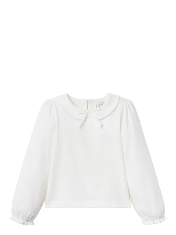 Janie And Jack Bow Collared Top - White
