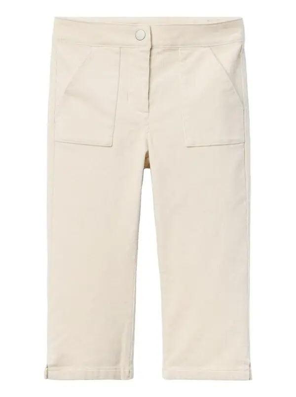 Janie And Jack Corduroy Patch Pocket Pants - Ivory