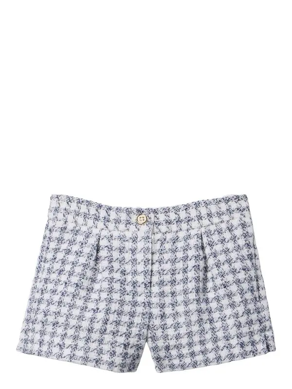 Janie And Jack Houndstooth Tweed Shorts - Blue