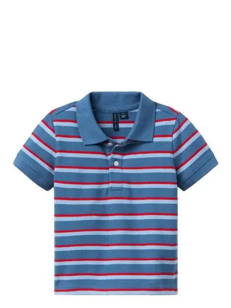 Janie And Jack The Classic Striped Pique Polo - Blue