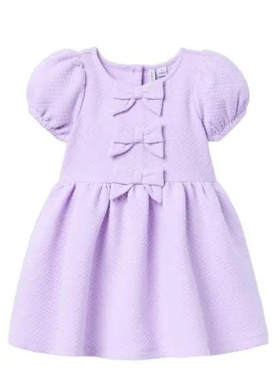 Janie And Jack Quilted Bow Dress - Purple