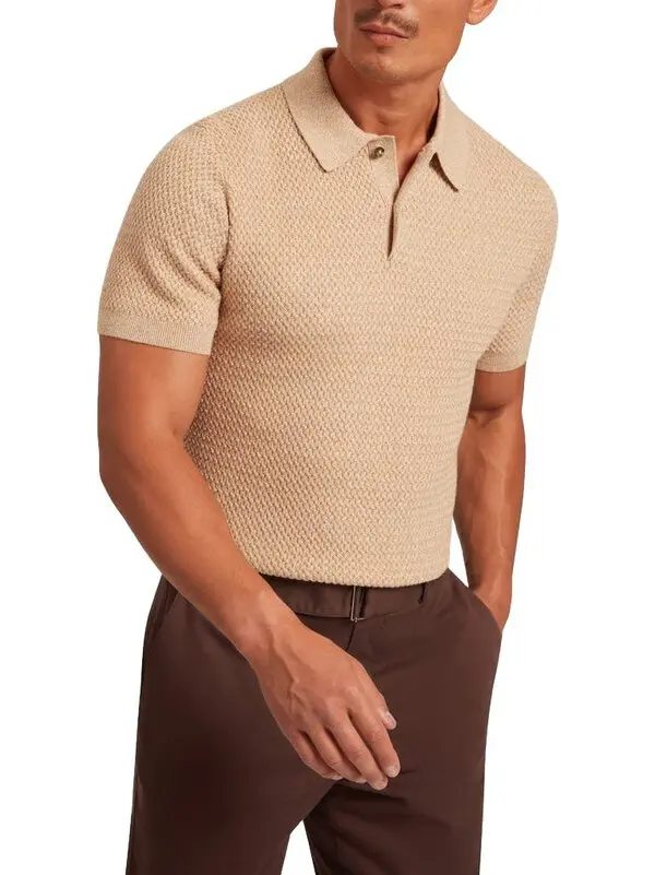 Ted Baker London Janko Textured Polo - Camel