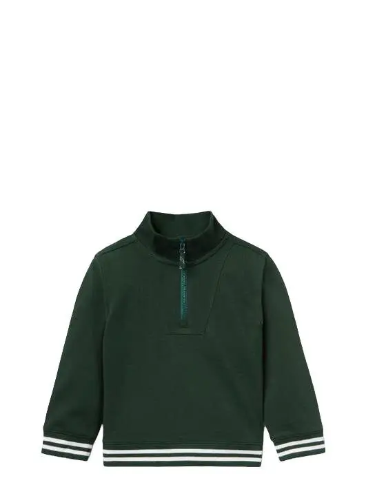 Janie And Jack Pique Half Zip Sweatshirt - Green