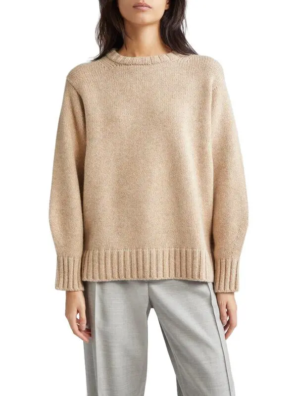 Johnstons Of Elgin Cashmere Crewneck Sweater - Oatmeal