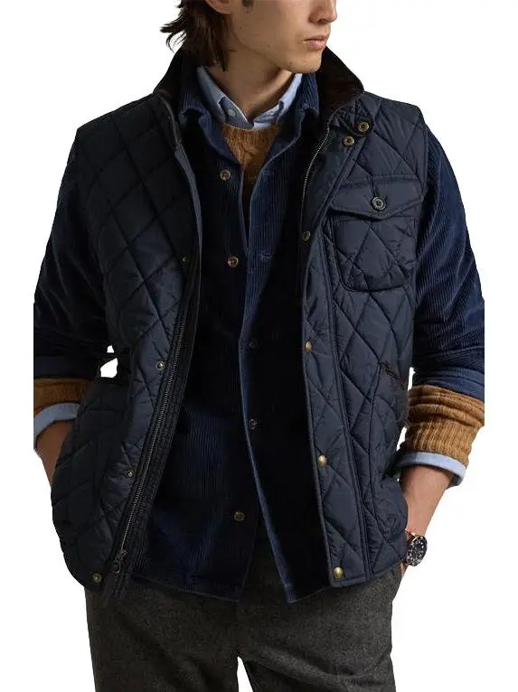 Ralph Lauren Beaton Quilted Utility Vest - College Navy