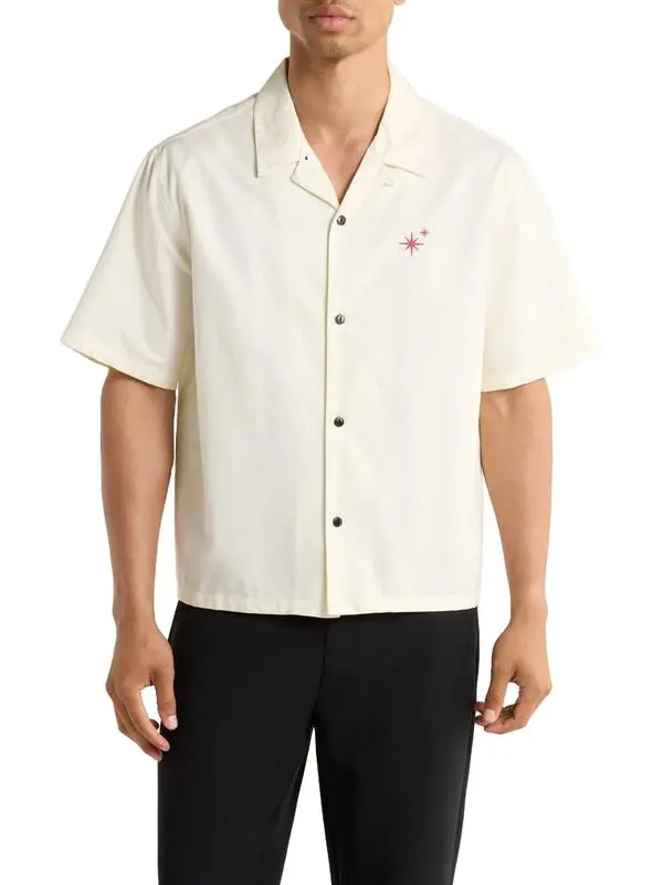 PACSUN Roam To Remember Camp Shirt - Cream