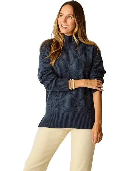 Carve Designs Woodward Allover Sweater - Navy Heather