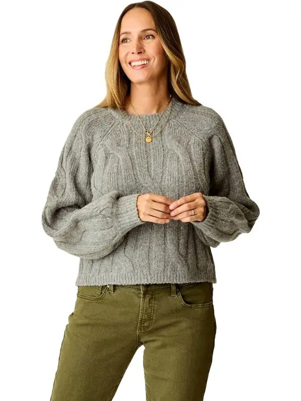 Carve Designs Eloise Wool Sweater - Mid Grey