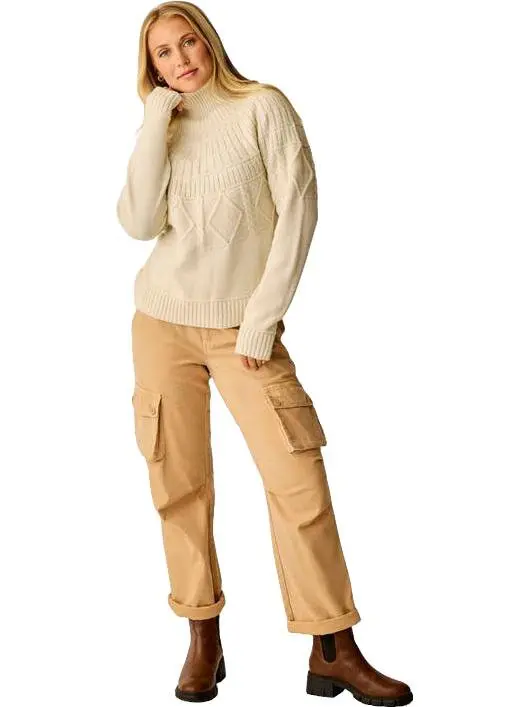 Carve Designs Neve Cable Turtleneck - Birch