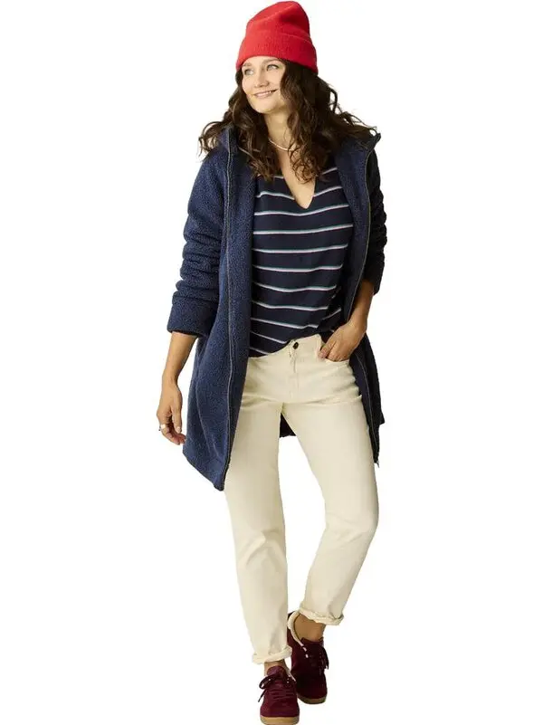 Carve Designs Indy Boucle Fleece Jacket - Navy