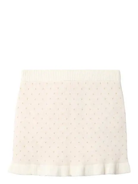 Janie And Jack Sweater Skirt With Metallic Dot Design - Beige