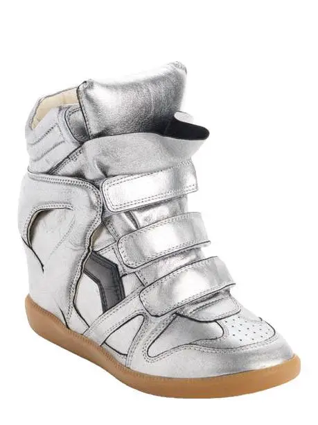 Isabel Marant Bekett Hidden Wedge High-top Sneakers - Gun Metal