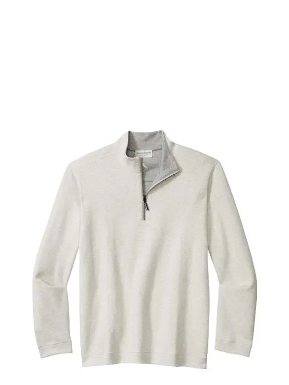 Tommy Bahama Reversible Half Zip Pullover - Lychee Heather