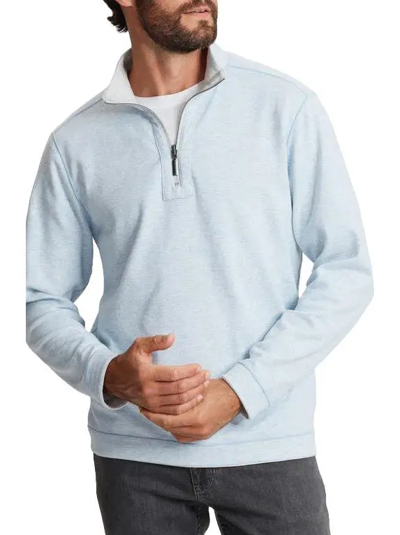 Tommy Bahama Reversible Half Zip Pullover - Micro Chip Heather