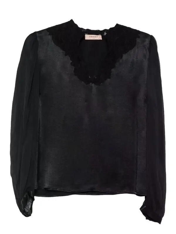 TWINSET Lace-detail Blouse - Black
