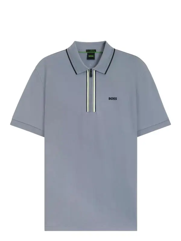 BOSS Short-zip Polo Shirt - Blue