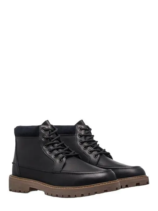 Clae Romare Lugged Apron Toe Boot - Antique Black Leather