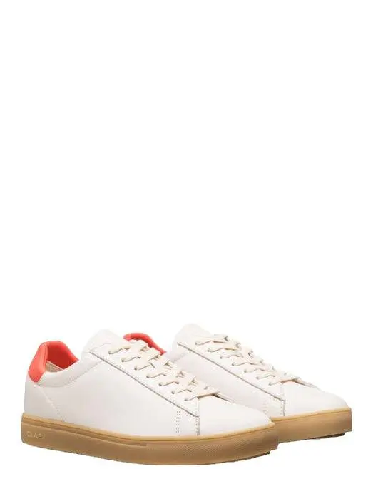 Clae Bradley Low Top Leather Sneaker - Off White Camellia Nat Gum
