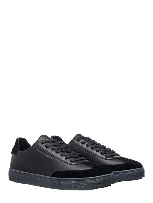 Clae Deane Leather Low Top Sneakers - Black Leather Clear