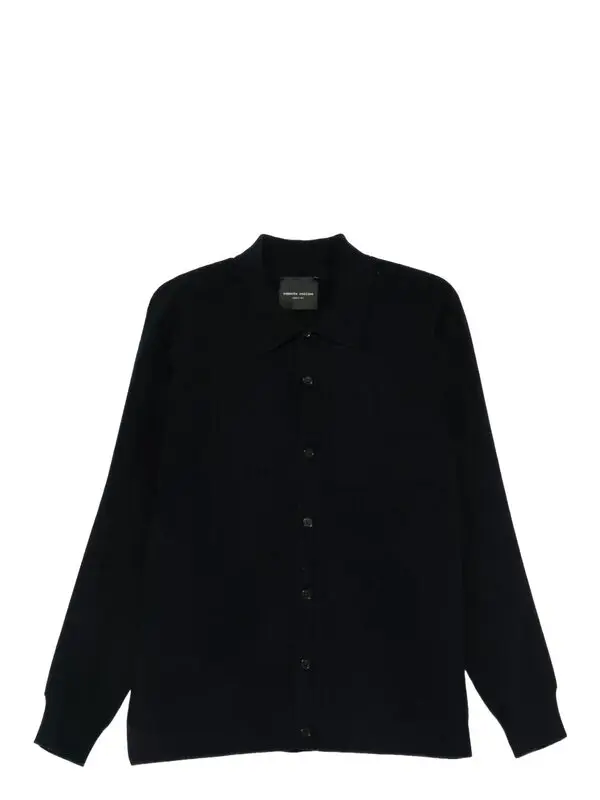 ROBERTO COLLINA Button-up Merino Cardigan - Blue