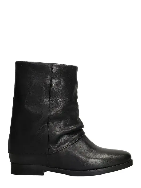 JULIE DEE Leather Boots - Black