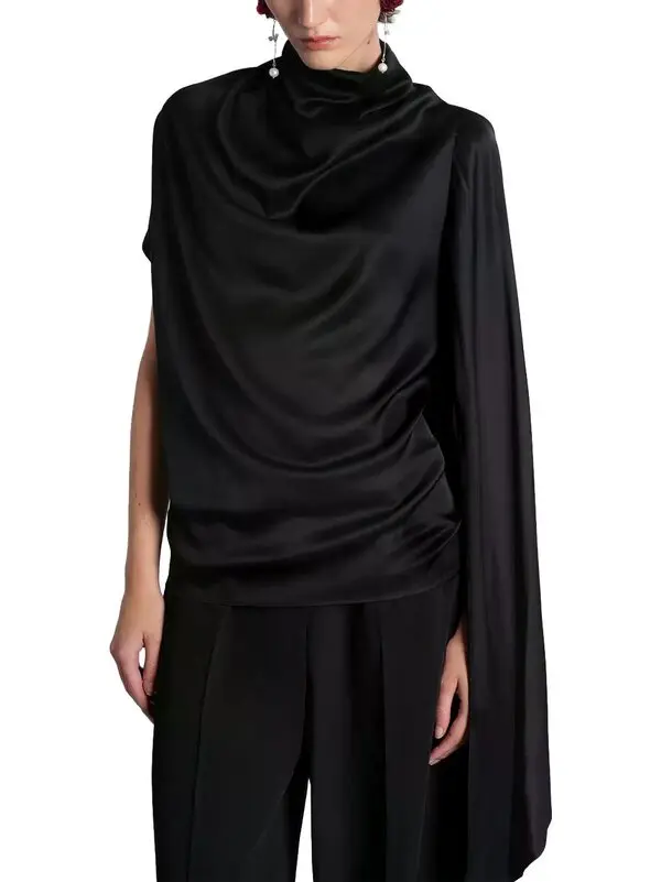 Magda Butrym Scarf-detail Asymmetric Blouse - Black