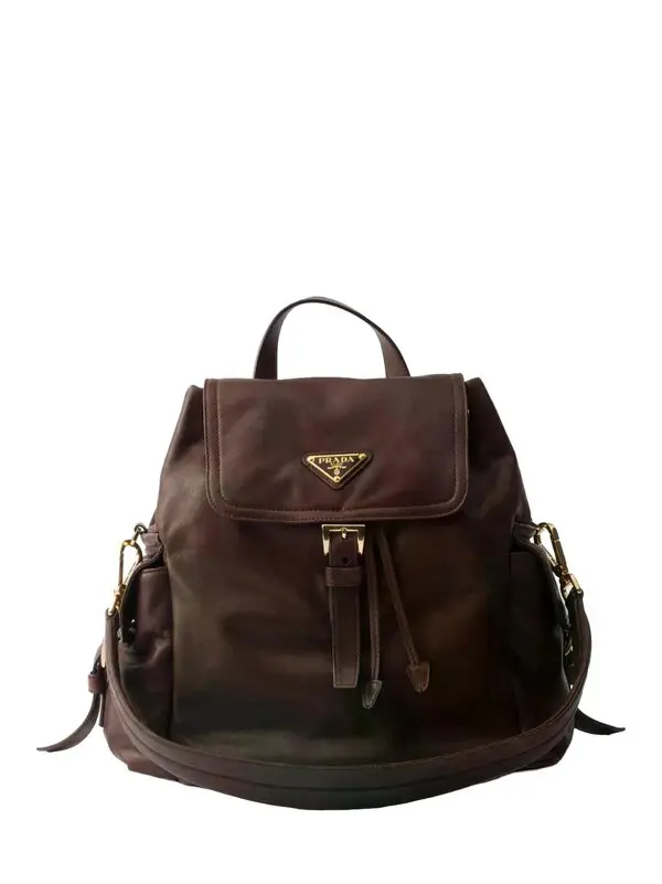 Prada Explore Leather Backpack - Brown