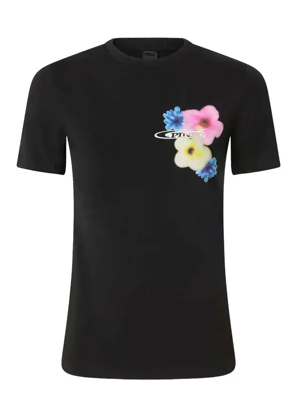 Pinko Floral-print T-shirt - Black