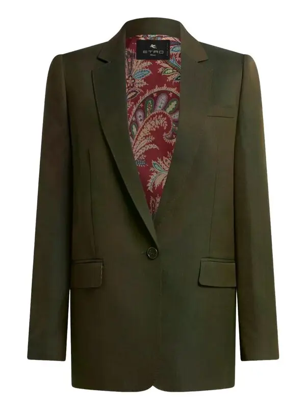 Etro Single-breasted Blazer - Green