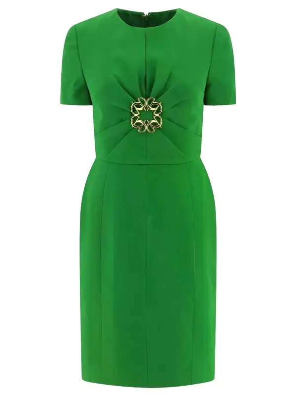 Elie Saab Jewel-embellished Short-sleeve Dress - Green
