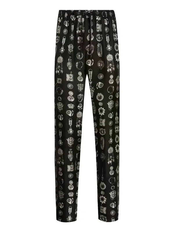 Dolce & Gabbana Medallion Print Trousers - Black