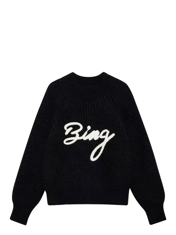 ANINE BING Logo-embroidered Sweater - Black