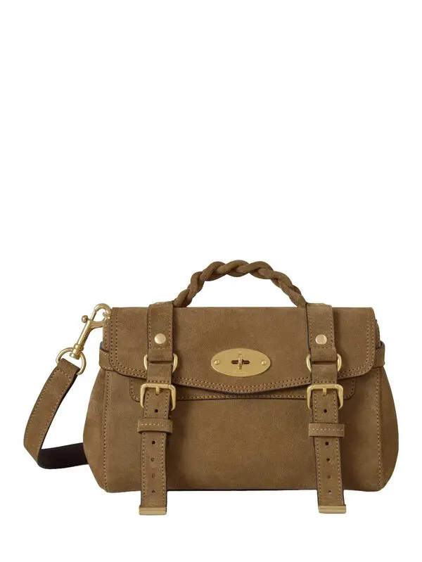 Mulberry Mini Alexa Suede Satchel - Salcombe Sand