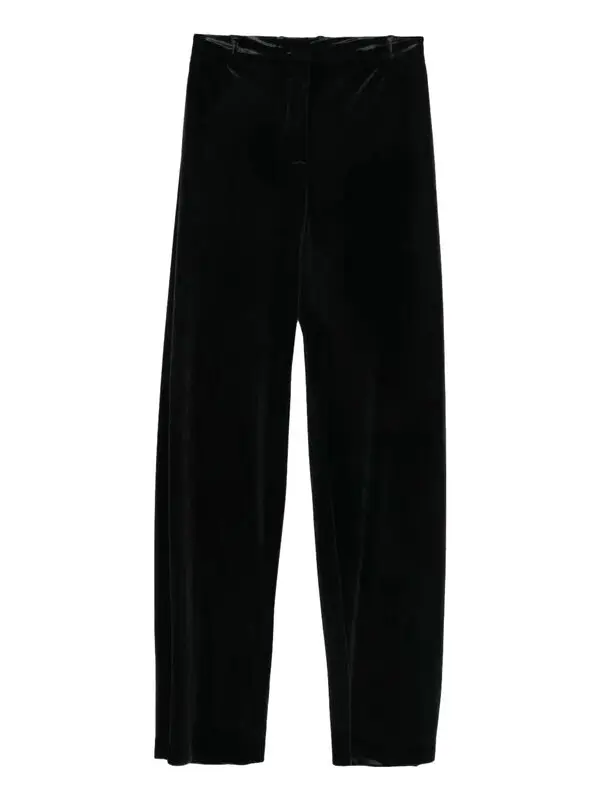 CENERE GB Velvet Straight Leg Trousers - Black