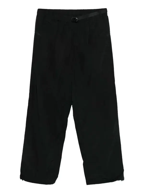 GOLDWIN Belted Straight-leg Trousers - Black