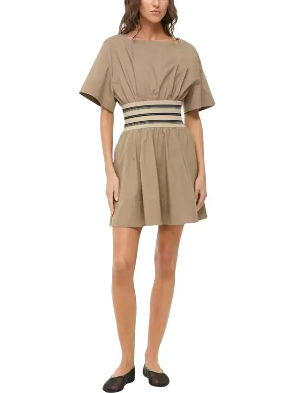 Staud Amy Striped Dress - Neutrals