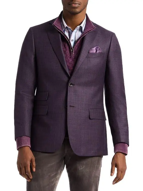 Robert Graham Woodson Mélange Wool-blend Sport Coat - Berry